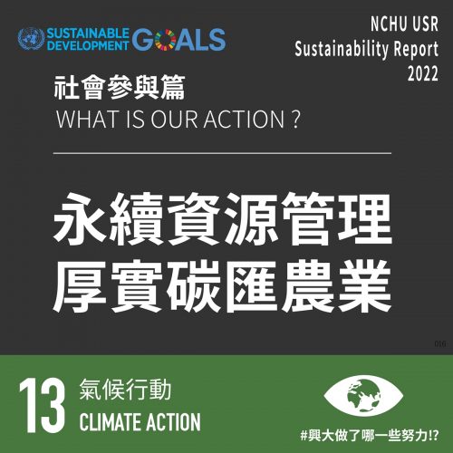 2021永續報告書 社會參與 SDGS 13 #第1彈 永續資源管理 厚實碳匯農業 – 中興大學USR資訊平台